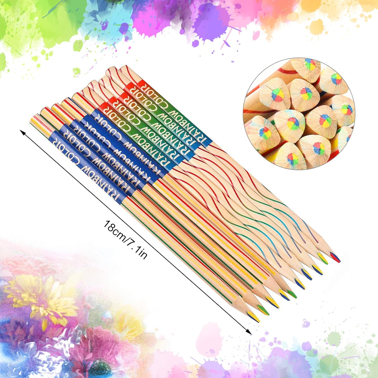 Sinwind Rainbow Colored Pencils, 30 Pezzi Rainbow Colored Pencil Set, 4 ...