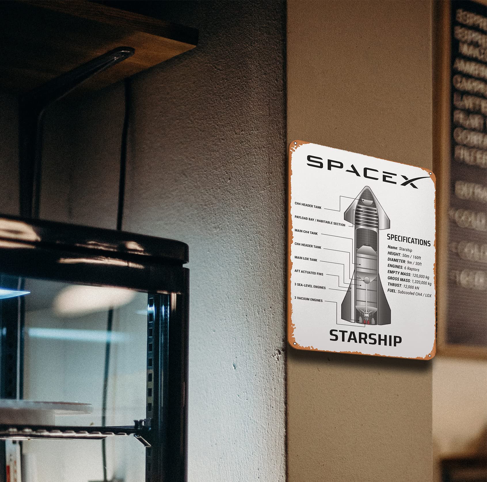 Mua CharcasUS Metal Signs - SpaceX Starship 2 Blueprint Poster ...