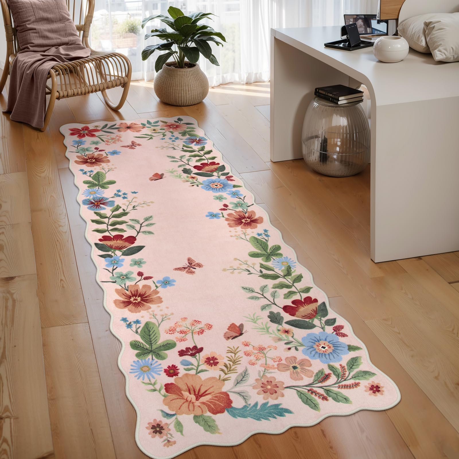 Lahome Floral Kitchen Runner, 2X6 Washable Runner Rug Non-Slip, Ultra ...
