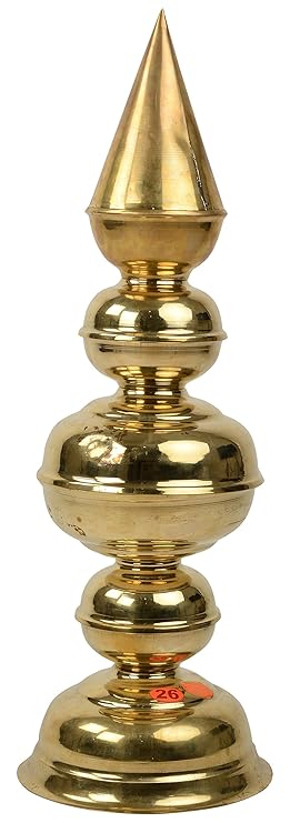 Buy Laxmi Brass Mandir Kalash (23 cm x 23 cm x 70 cm, Gold) Online at ...