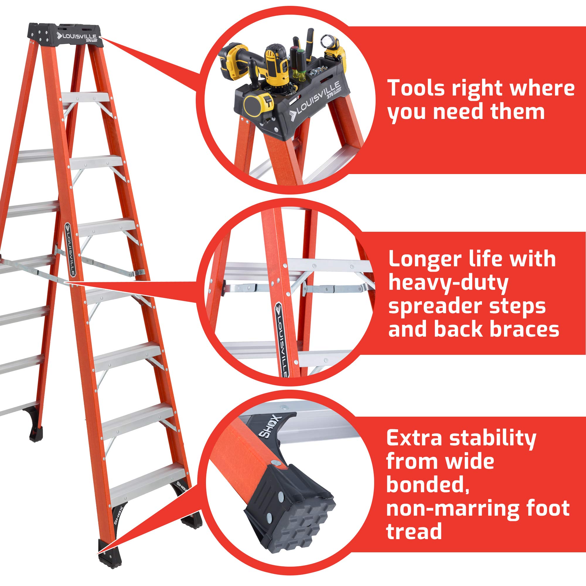Mua Louisville Ladder 8-Foot Fiberglass Step Ladder, 375-Pound Load ...