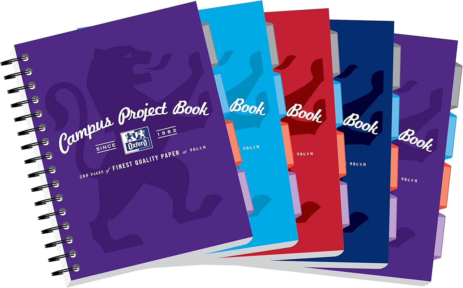 Oxford Campus A5 Project Book - Assorted Colour, Pack of 5: Amazon.co ...