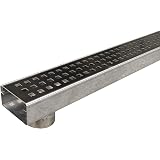 Entwässerungsrinne, Terrassenrinne Edelstahl 1 Meter superflach V2A ...