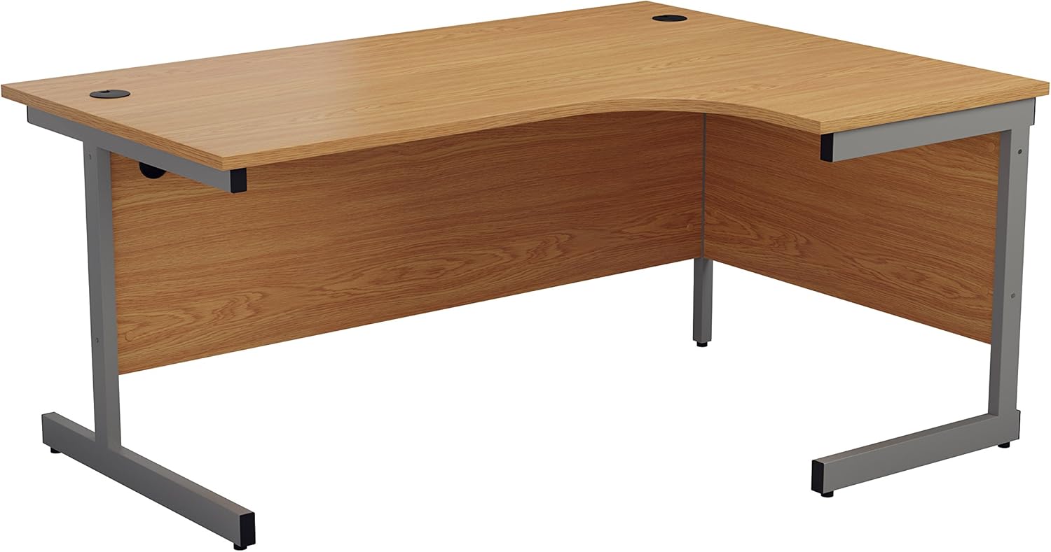 Office Hippo Ideal Right Corner Desk, Oak, Silver Frame, 180 cm: Amazon ...