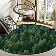 Amazon.com: Green Forest Tree Area Rug Round Rugs 4ft, Nature ...