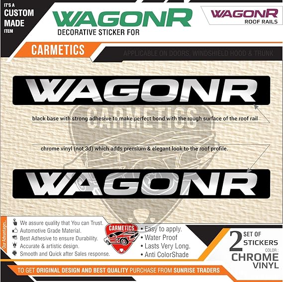 Carmetics Wagonr Stickers For Maruti Suzuki Wagonr Roof Rails - Black ...