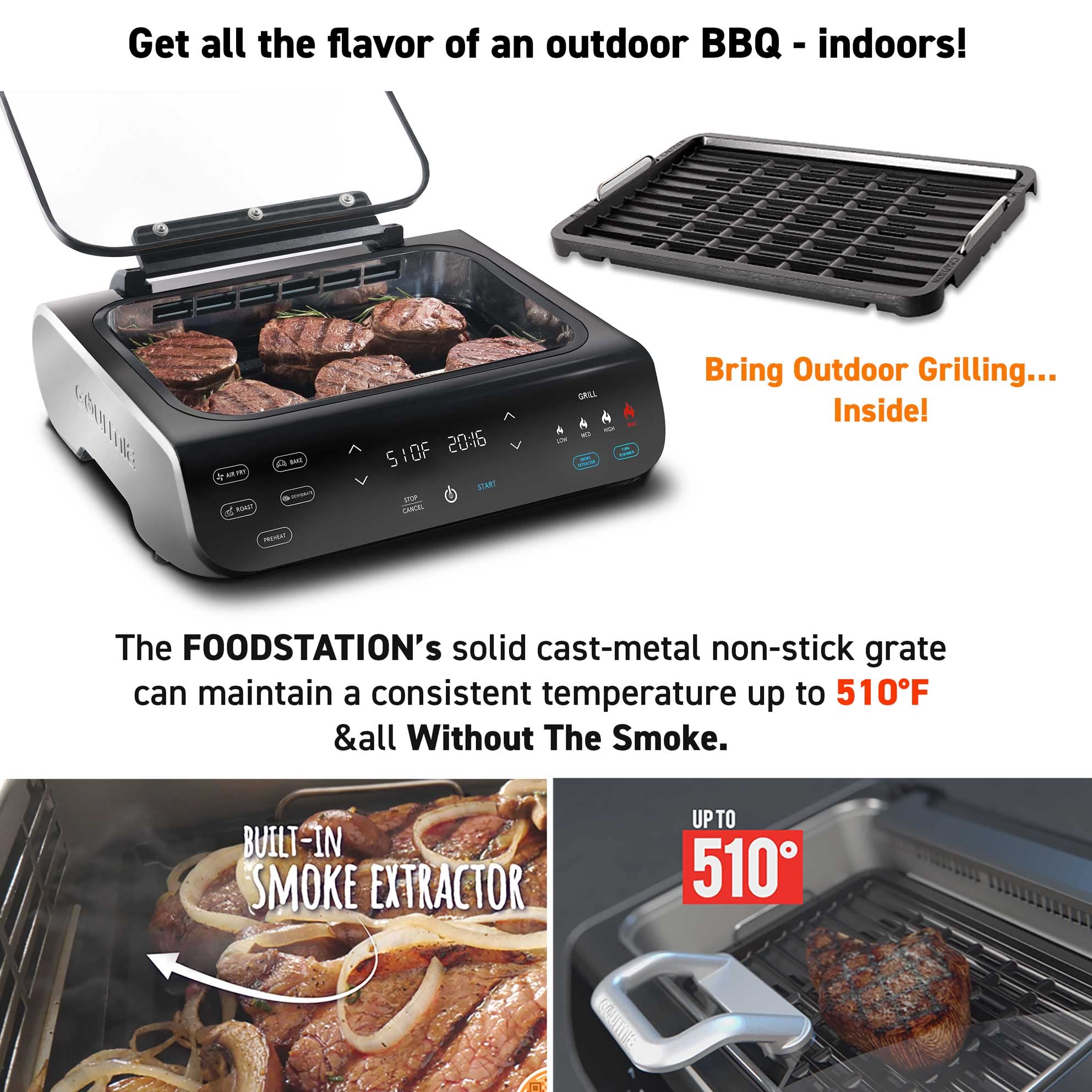 Mua Gourmia Smokeless Indoor Grill & Air Fryer raclette grill with ...