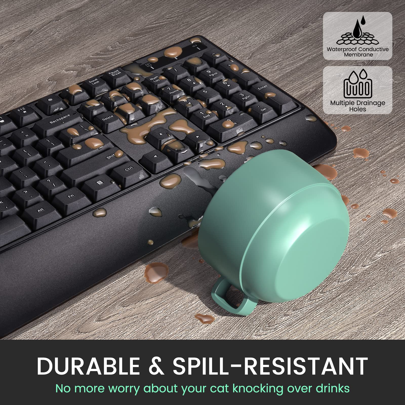 Mua Wireless Keyboard And Mouse Combo 2 4g Full Sized Ergonomic Computer Keyboard With Wrist