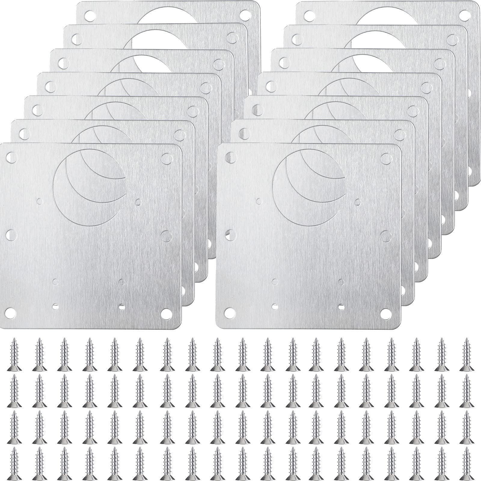 Hotop 16 Sets Hinge Repair Plate Stainless Steel Cabinet Hinge Repair ...