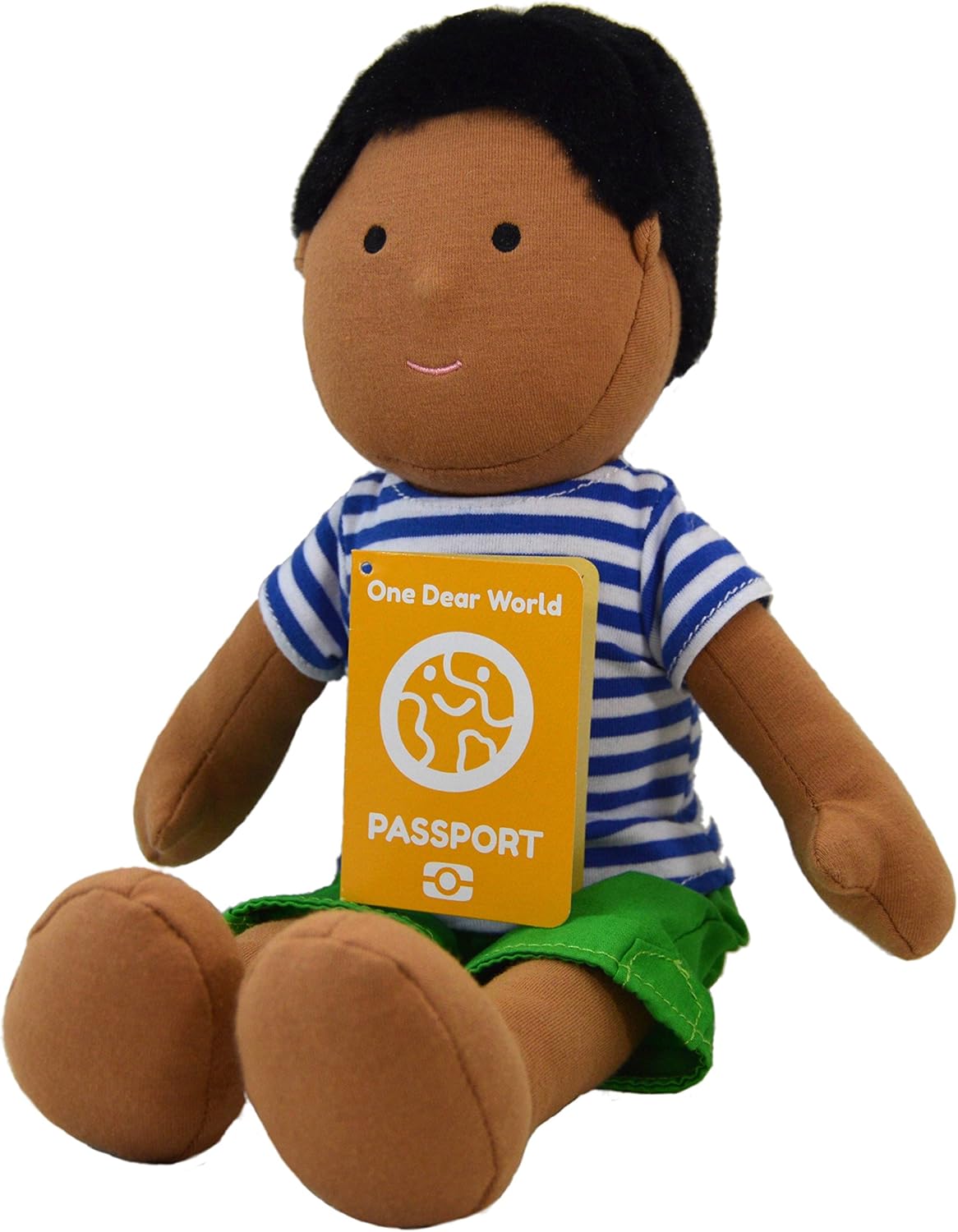 One Dear World African Black Natural Hair Girl Hope – 32cm Soft Rag Doll with Removable Clothes ...