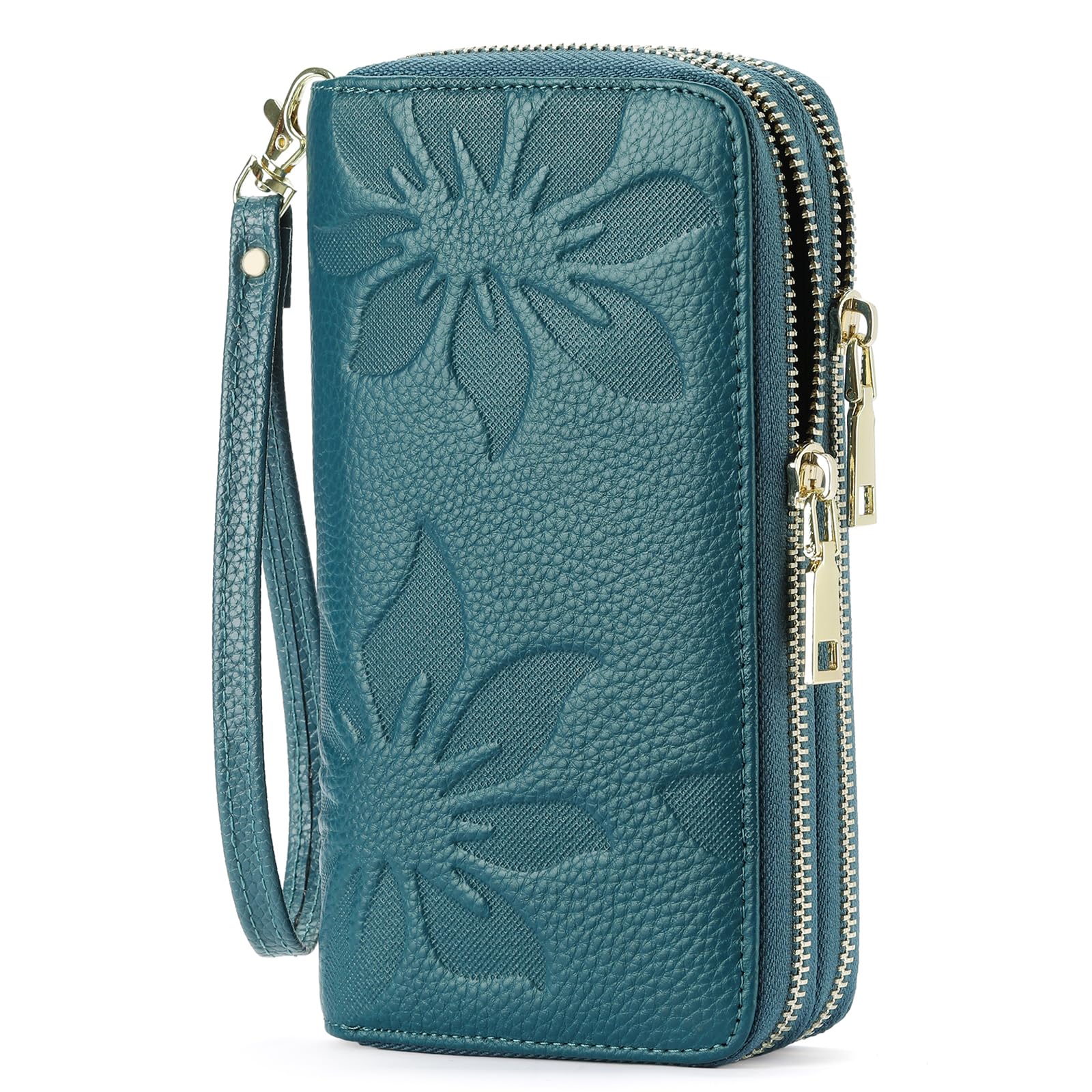 GOIACII Women's Wallet Large Capacity Double Zip Around Credit Card ...