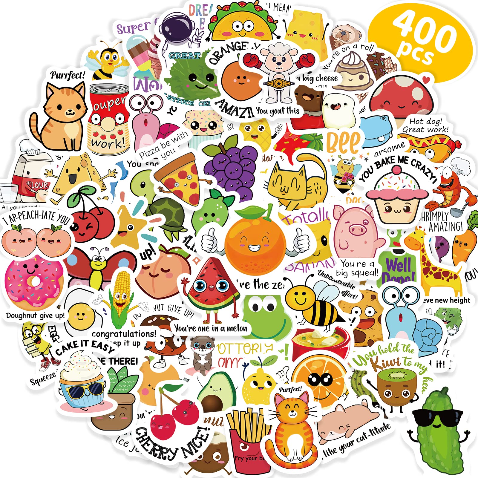 Benresive 400 Pcs Cute Stickers for Kids, Water Bottle Stickers for ...