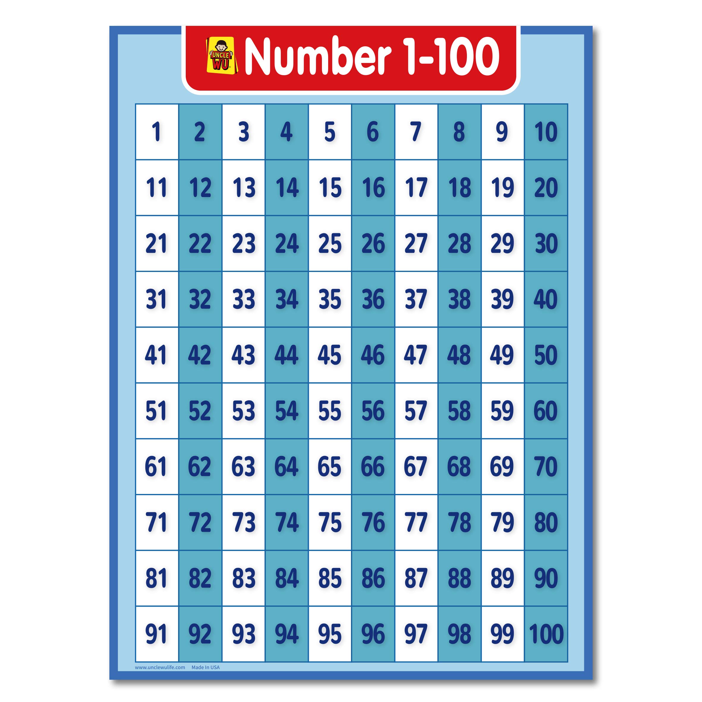 Mua UNCLE WU Kids Educational Number 1-100 Poster Chart - Toddler ...
