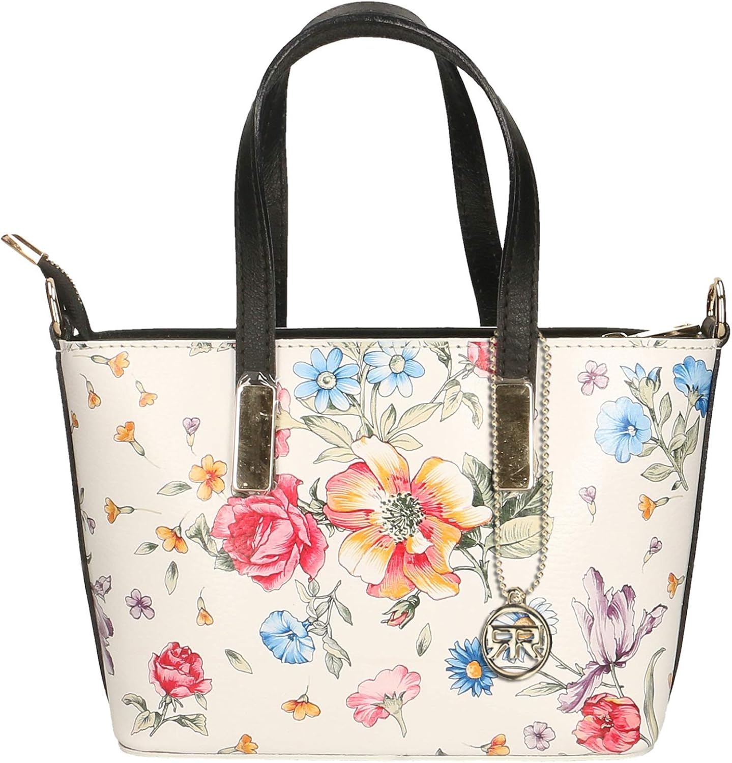 Roberta Rossi Nada Handbag two tone based stylish floral print Tote ...