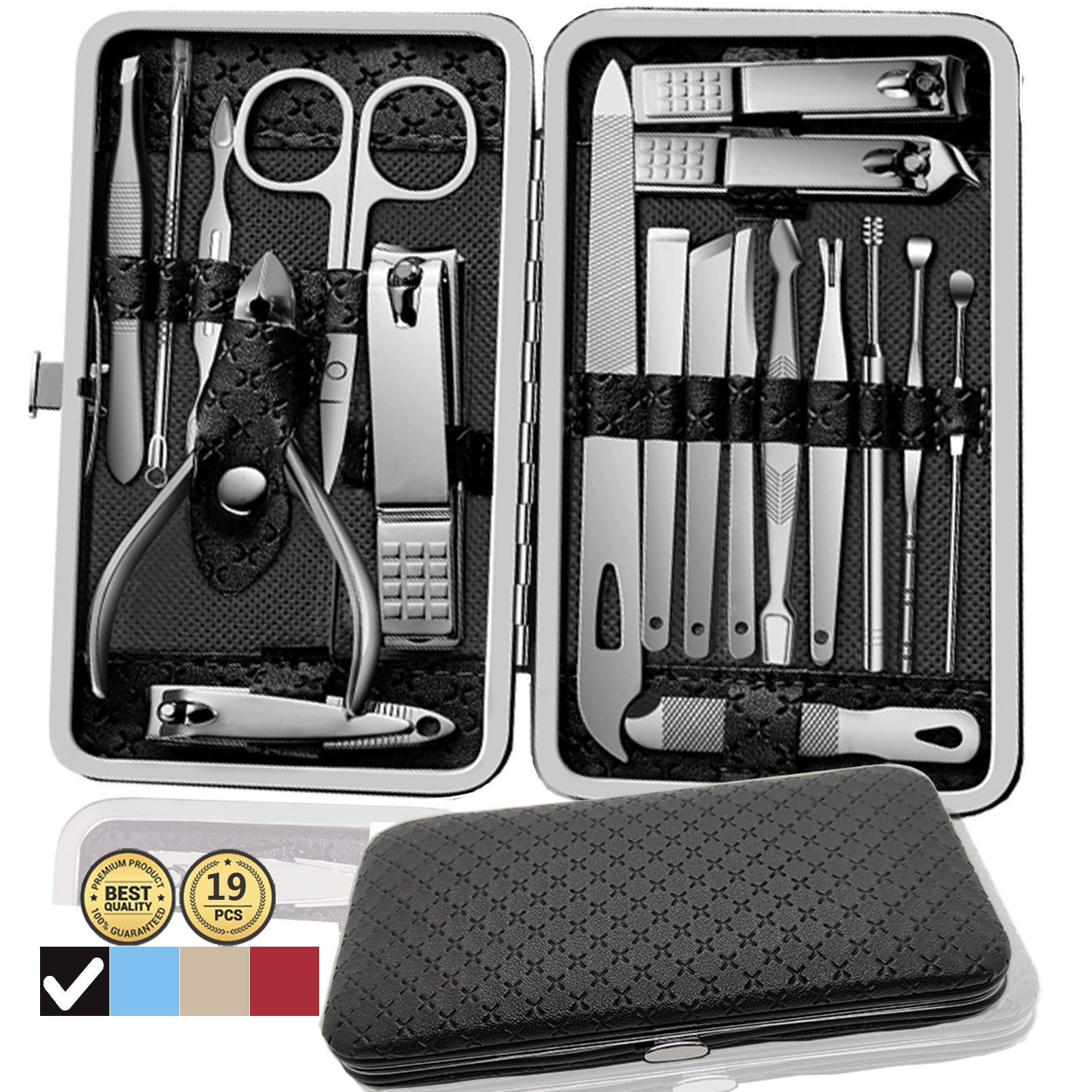 Manicure Set Pedicure Kit Nail Kit-19 in 1 Stainless Steel Manicure Kit ...