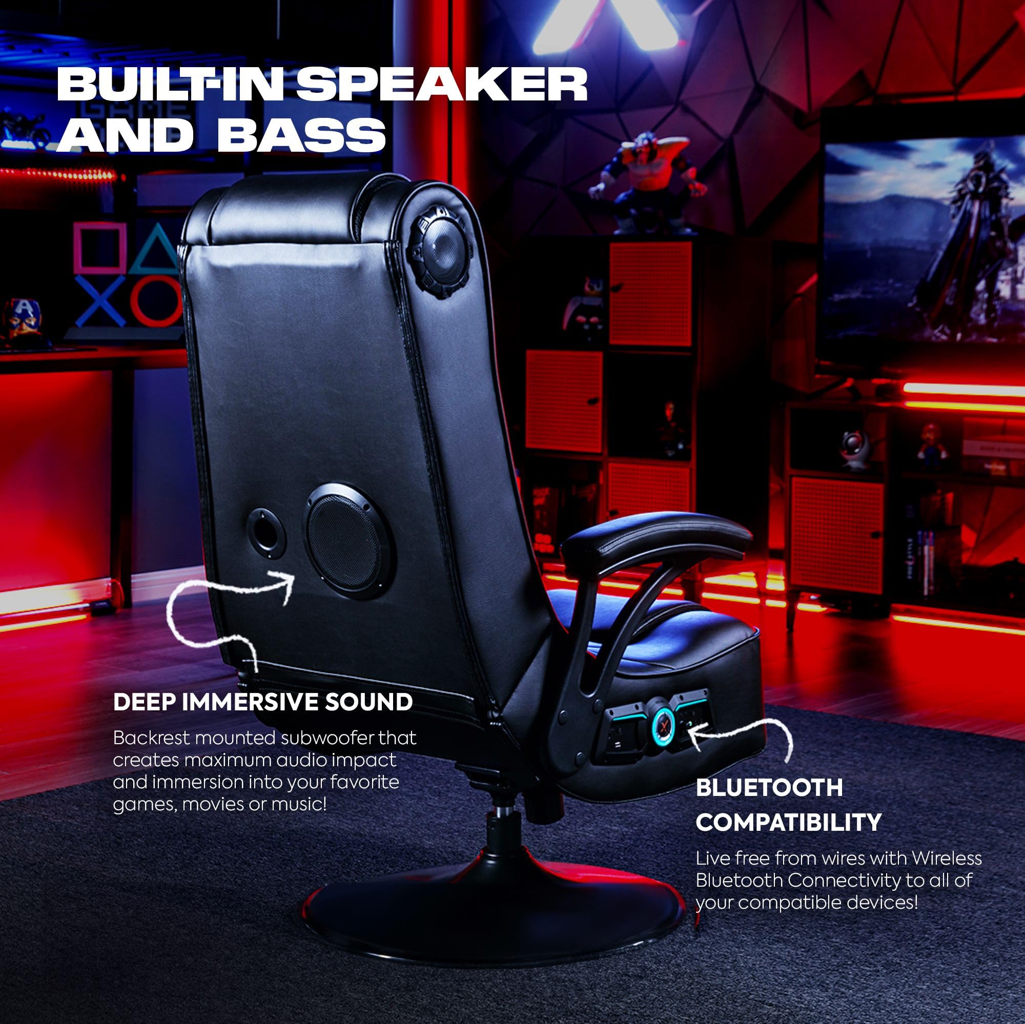 Mua X Rocker PC Computer Gaming Desk Chair, Built-in Audio, College ...