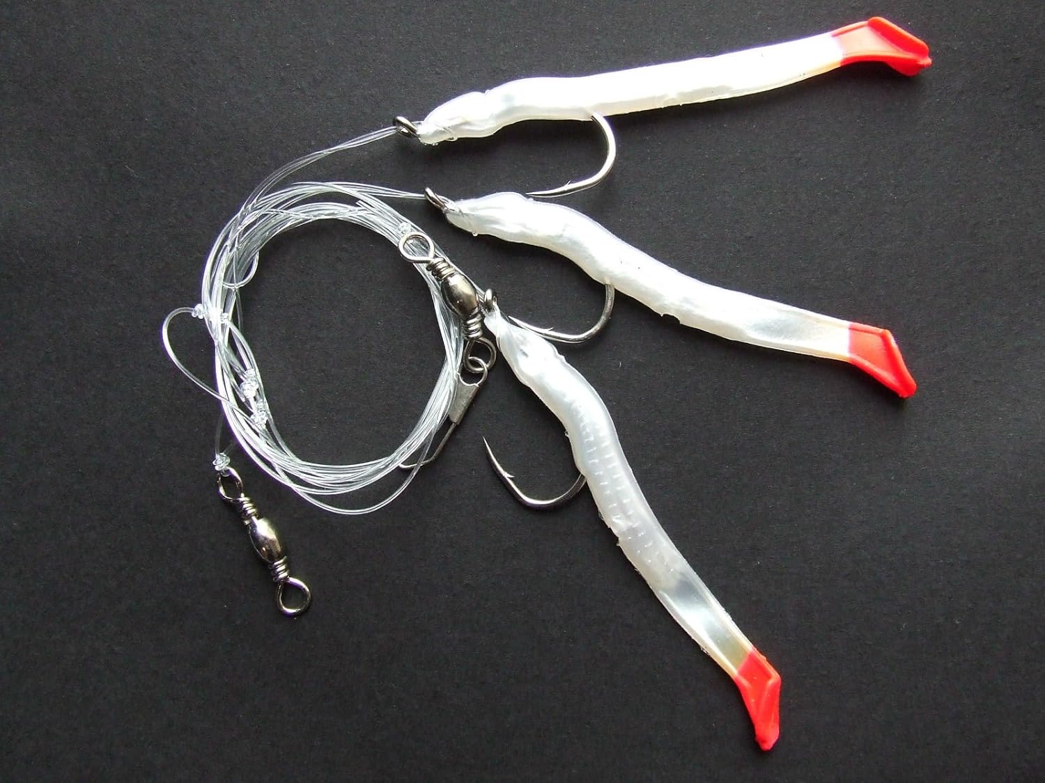 SUPER CATCH SAND EEL RIG LURE 3 x 6/0 HOOK BOAT BASS COD SEA FISHING ...