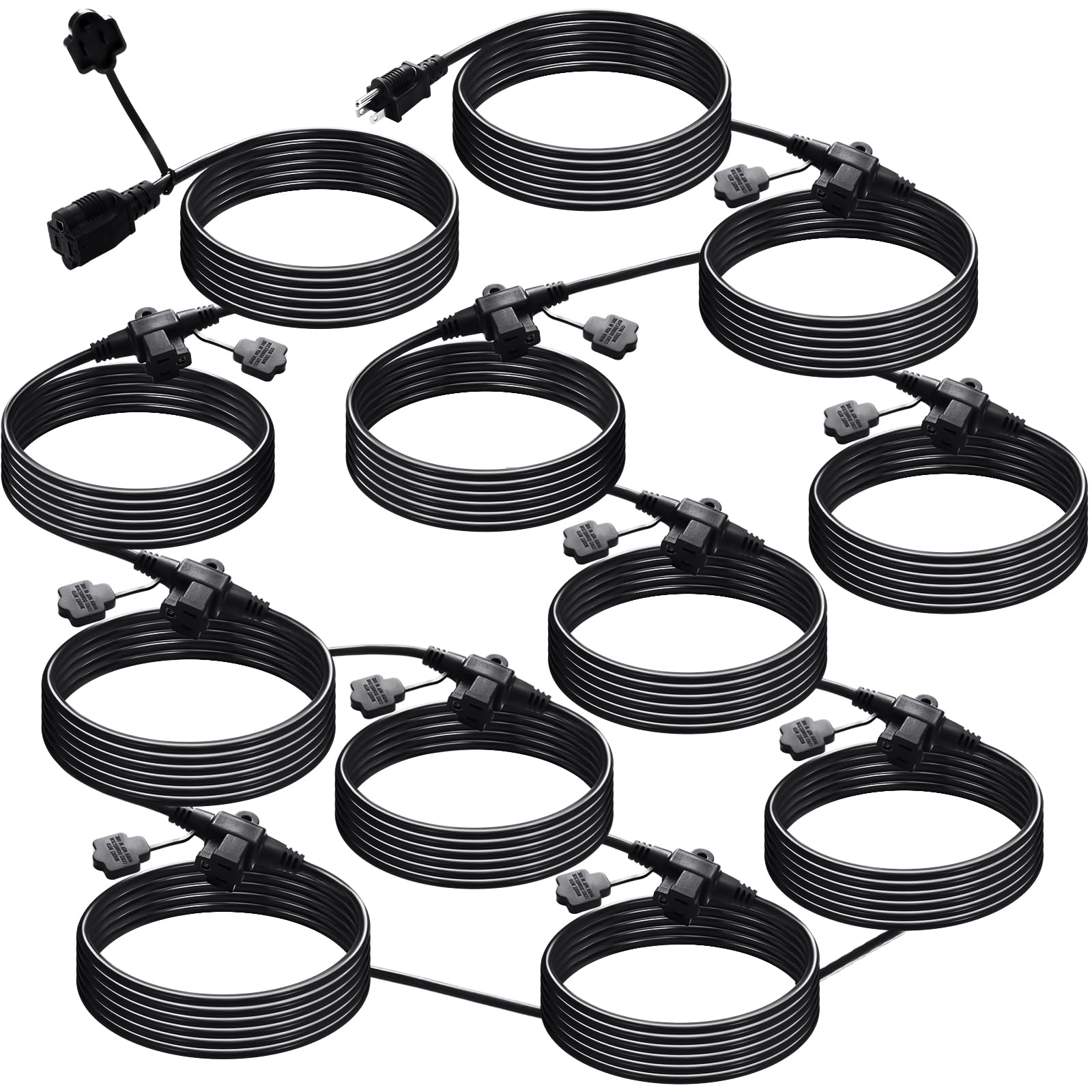 Kanayu Outdoor Extension Cord Multiple Outlets Heavy Duty Weatherproof ...