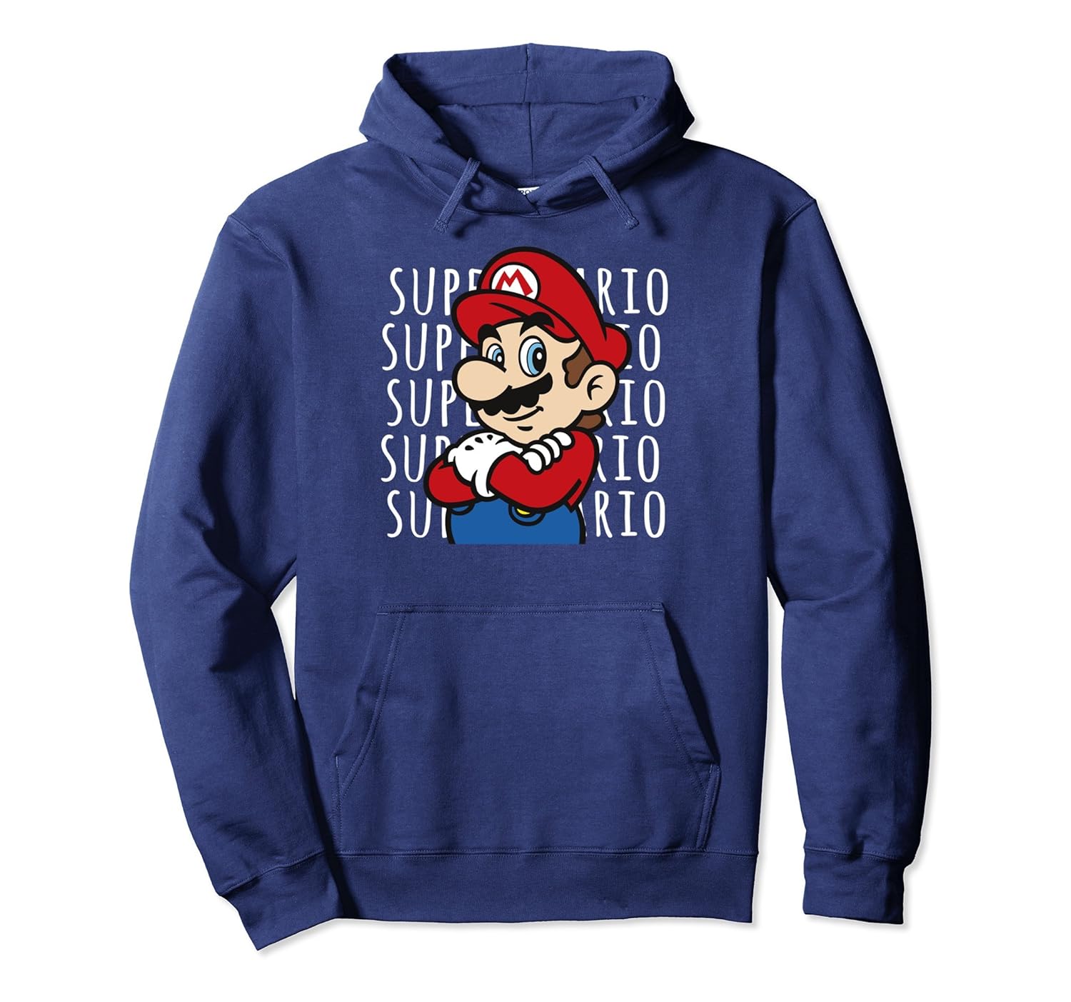 Nintendo Super Mario Name Repeat Pose Graphic Hoodie-Bawle
