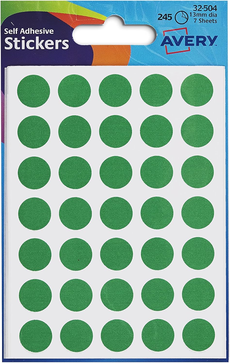 Avery 32-504 Dot Stickers (13 mm Diameter, 245 Stickers) - Green ...