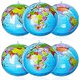 Amazon.com: Chalyna 6 Pcs Globe Beach Ball 16 Inch Inflatable World ...