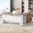 Amazon.com: Tribesigns 63 Inch Executive Desk with File Cabinet, L ...