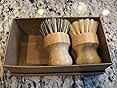 Amazon.com: Palm Pot Brush- Bamboo Round 3 Packs Mini Dish Brush ...