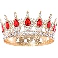 Amazon.com : Feltent Red Queen Crown for Women Crystal Tiara for Girl ...