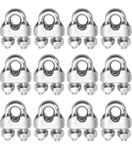 Q H B W] 20PCS 1/8Inch M3 Stainless Steel Wire Rope Cable Clip Clamp M3 ...