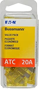 Amazon.com: Bussmann (VP/ATC-20-RP) Yellow 20 Amp 32V Fast Acting ATC ...