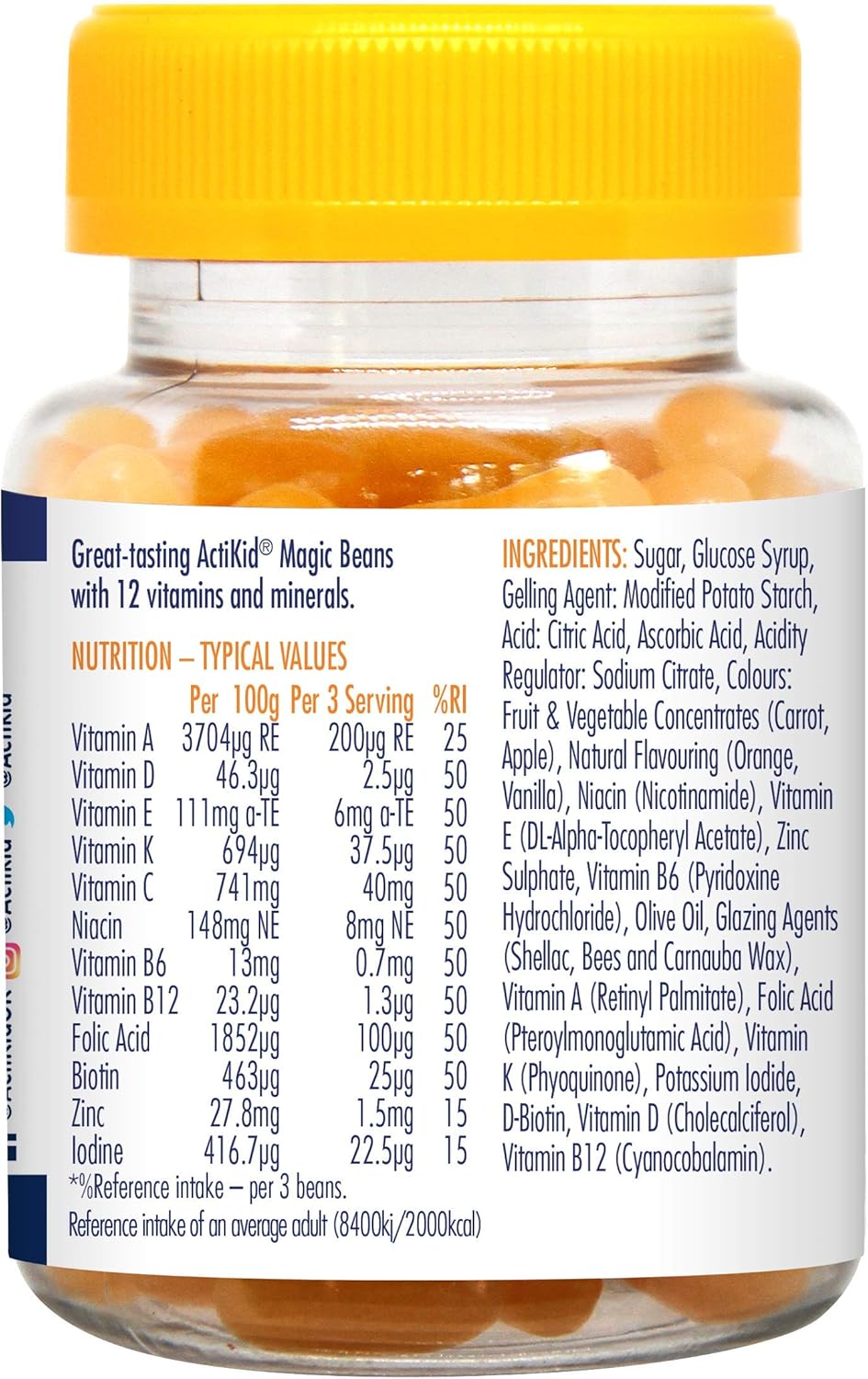 Special Offer 2X ActiKid Magic Beans Multivitamin 45 Orange Flavour ...