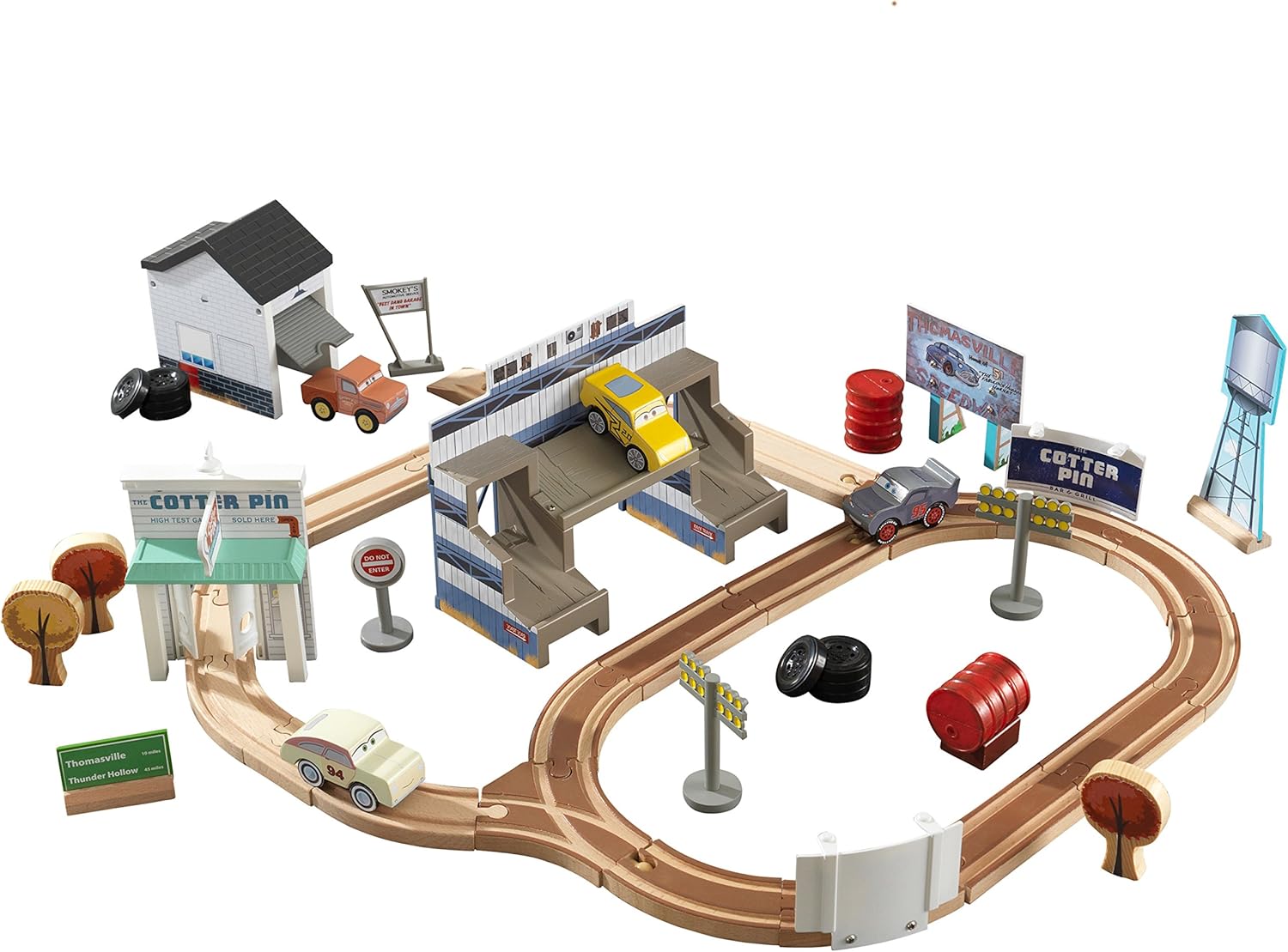 KidKraft 18015 Disney Pixar Cars 3 Thomasville Wooden Race Track Set ...