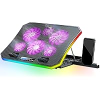 TopMate C12 Laptop Cooling Pad RGB Gaming Notebook Cooler for Desk and ...