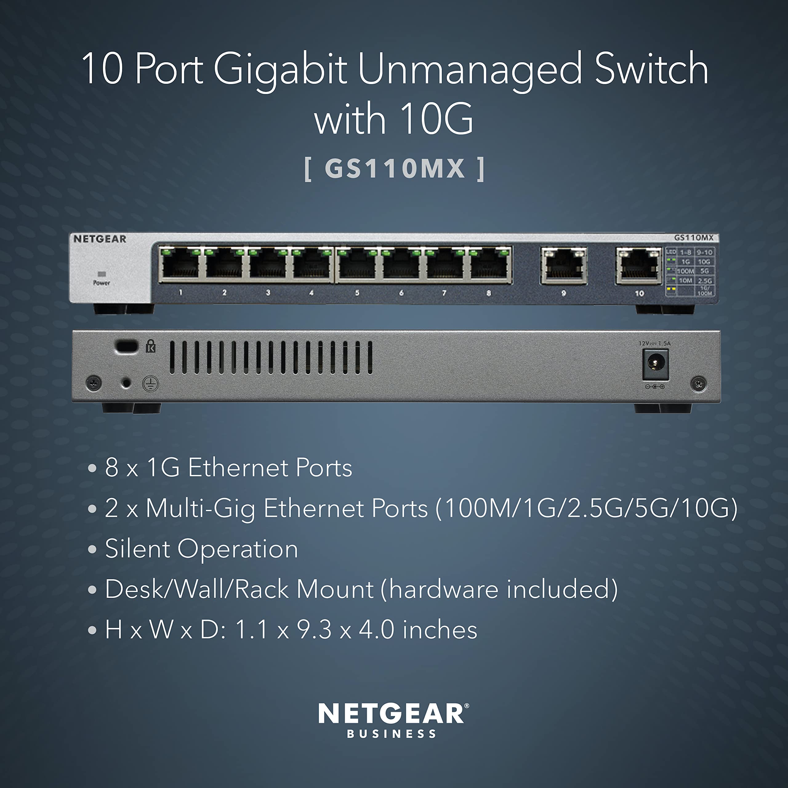 Mua NETGEAR 10-Port Gigabit/10G Ethernet Unmanaged Switch (GS110MX ...