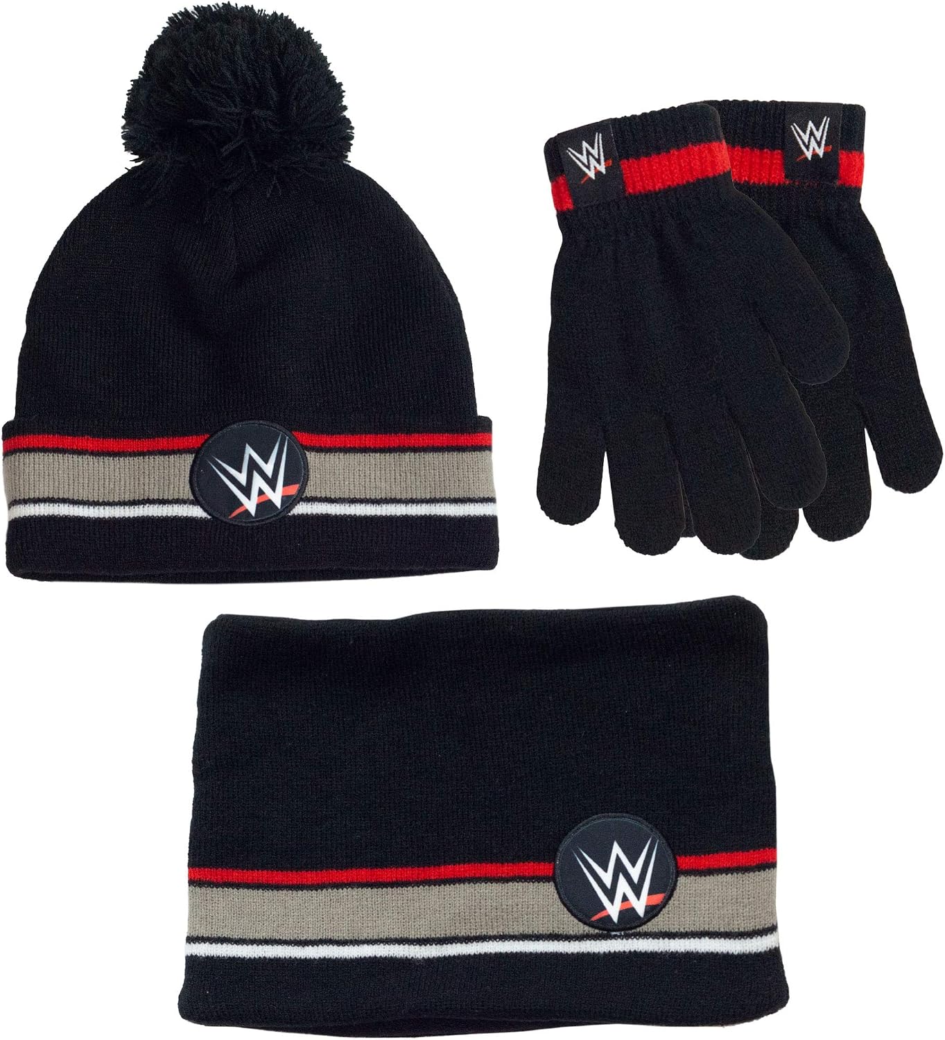 WWE Logo Boys Beanie Gloves & Snood Set | Official Merchandise ...