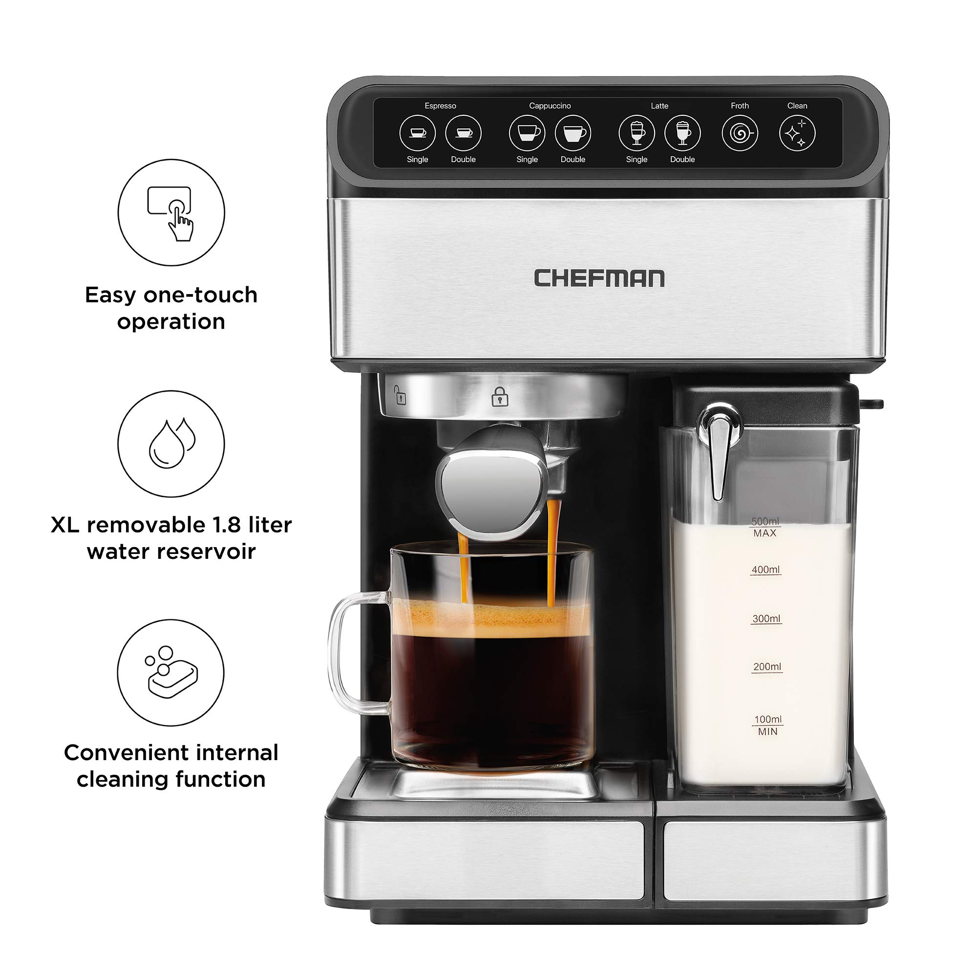 Mua Chefman 6-in-1 Espresso Machine Powerful 15-Bar Pump, Brew Single ...