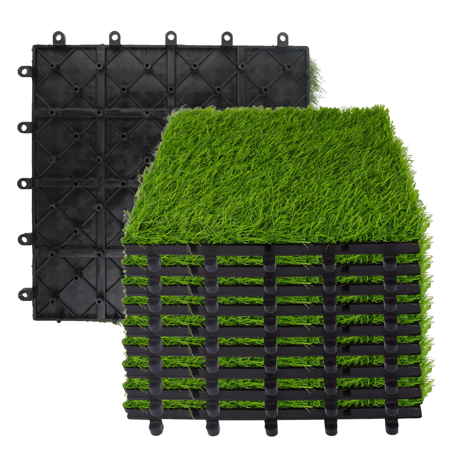 CraftVie Pack 9, Artificial Grass Tiles Outdoor 12"x12", Turf Tiles ...