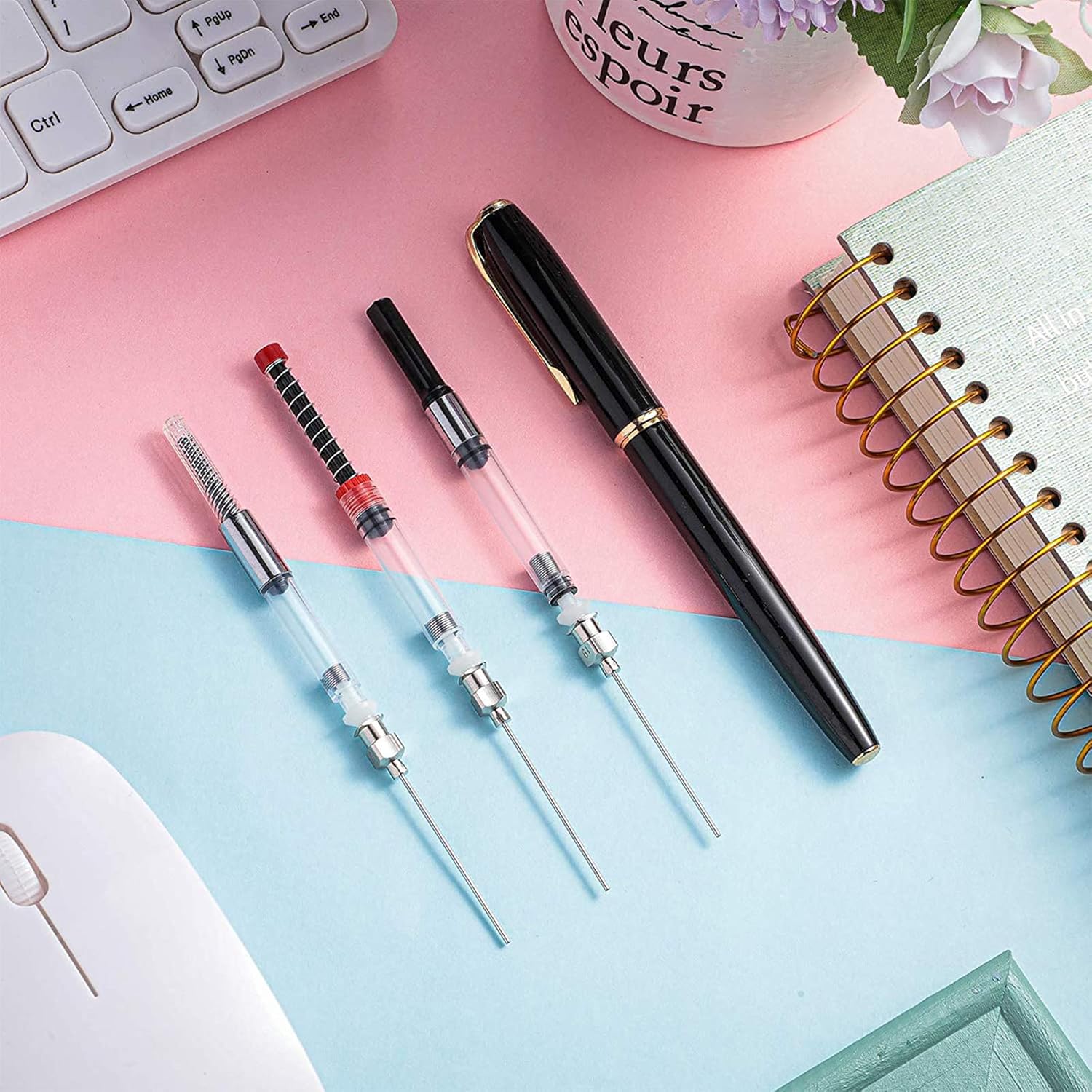 6 Pack Fountain Pen Ink Syringe Filler, Spring Converter with Removable ...