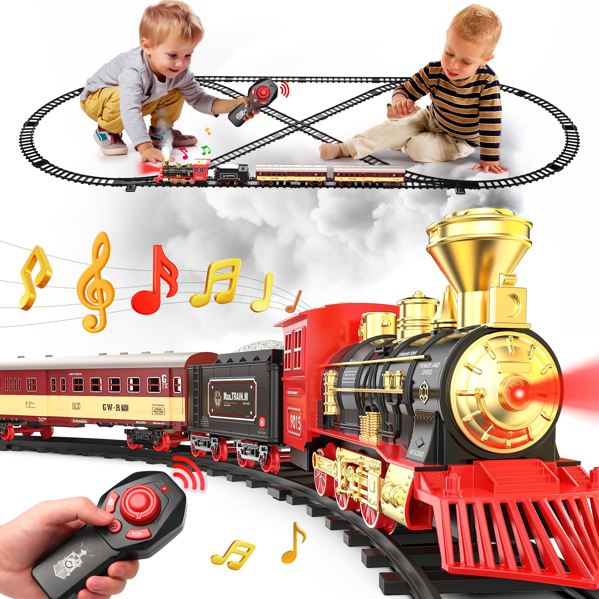 Hot Bee Christmas Train Set,Train Set for Toddlers 2-4,Train Toy with ...