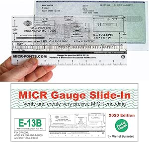 MICR Check Position Gauge Plus for cut checks: Michel Bujardet: Amazon ...