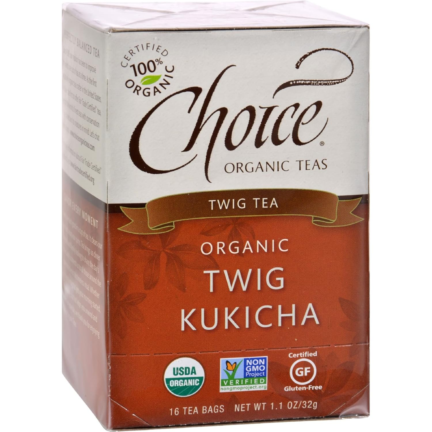 Amazon.com : Choice Organic Teas Twig Tea Twig Kukicha - 16 Tea Bags ...