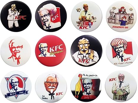 Set of 12 KFC, Kentucky Fried Chicken, Colonel Sanders Badges/ Buttons ...