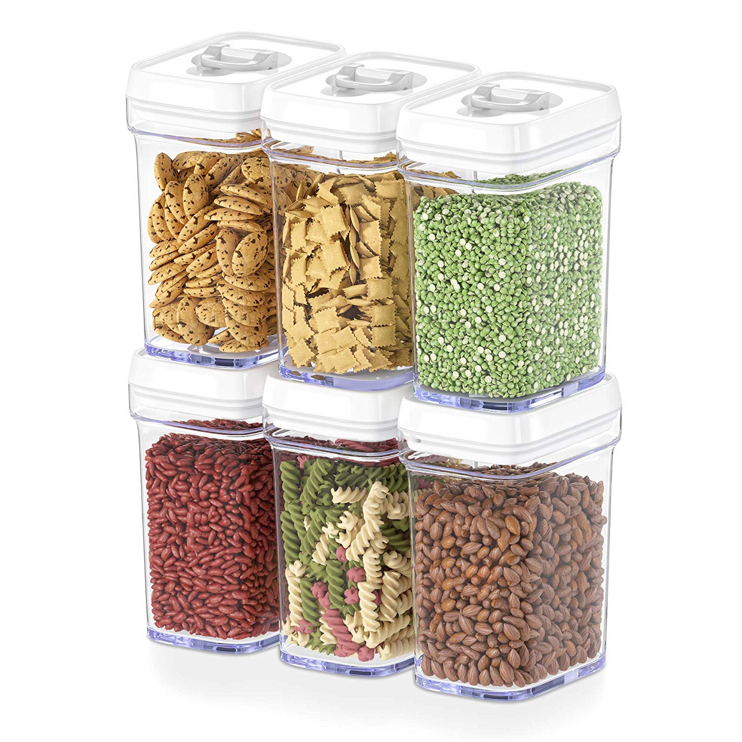 Food Storage Container with Lids - Airtight Plastic BPA Free Keep Food ...