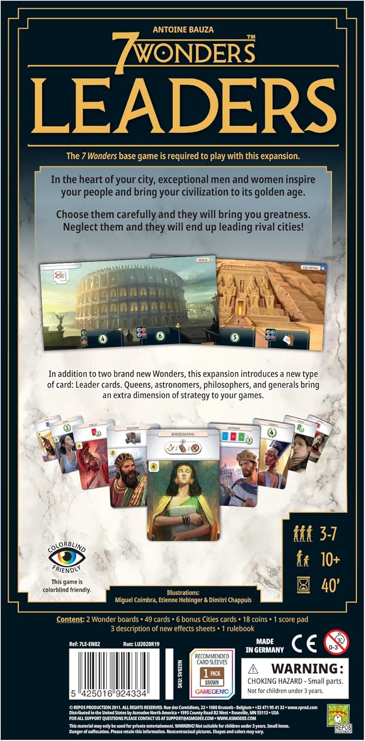 Repos Production – 7 Wonders 2nd Ed: Leaders Expansion – Board Game ...