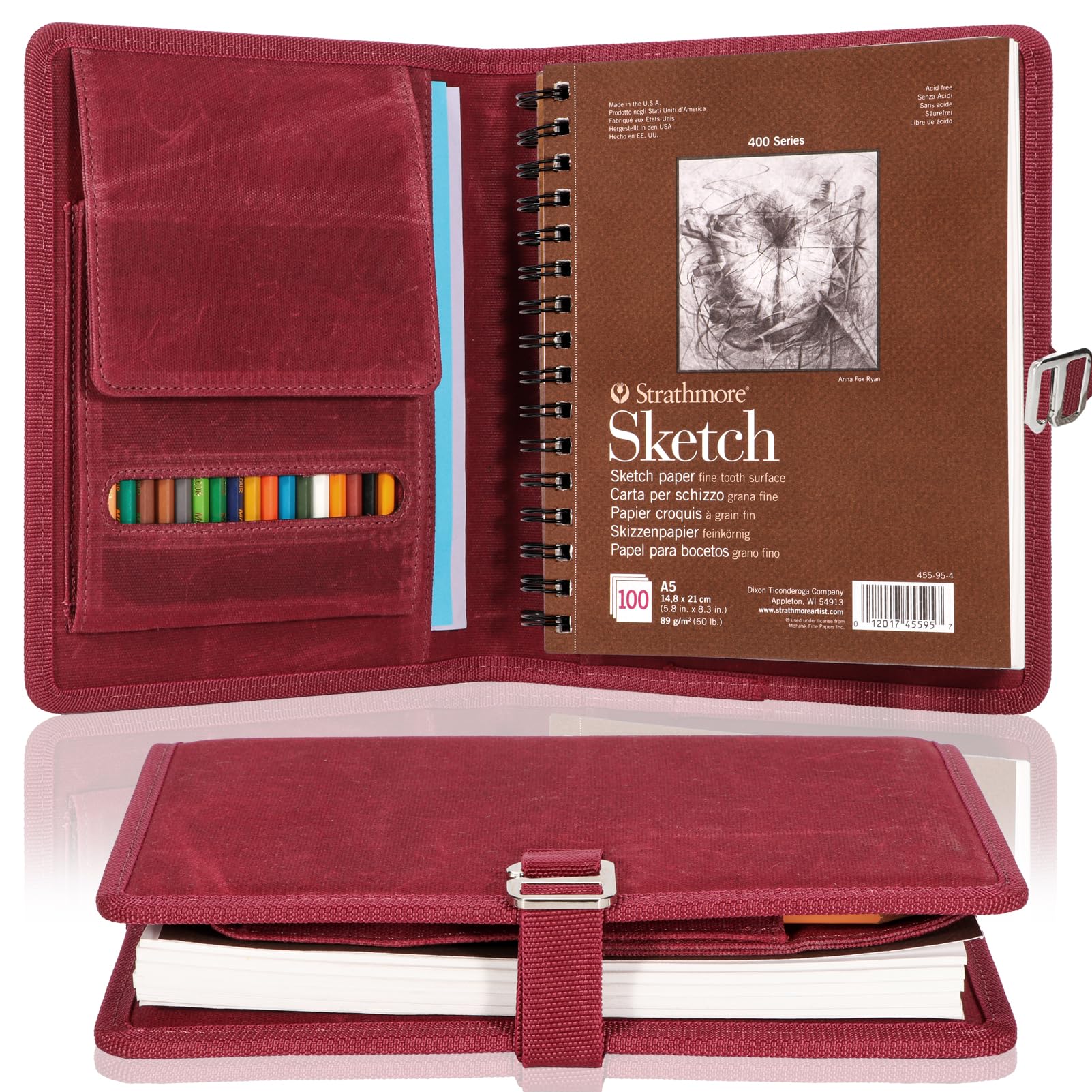 Plinyvel Sketchbook Cover, with Colored Pencil case, Compatible with ...