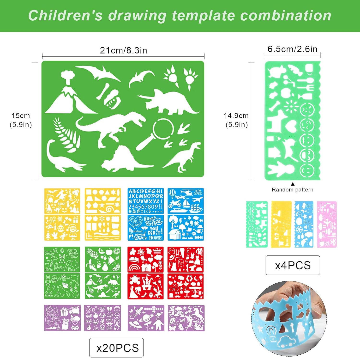 24 Pcs Drawing Painting Stencils Ruler Set,DIY Craft Drawing Template ...