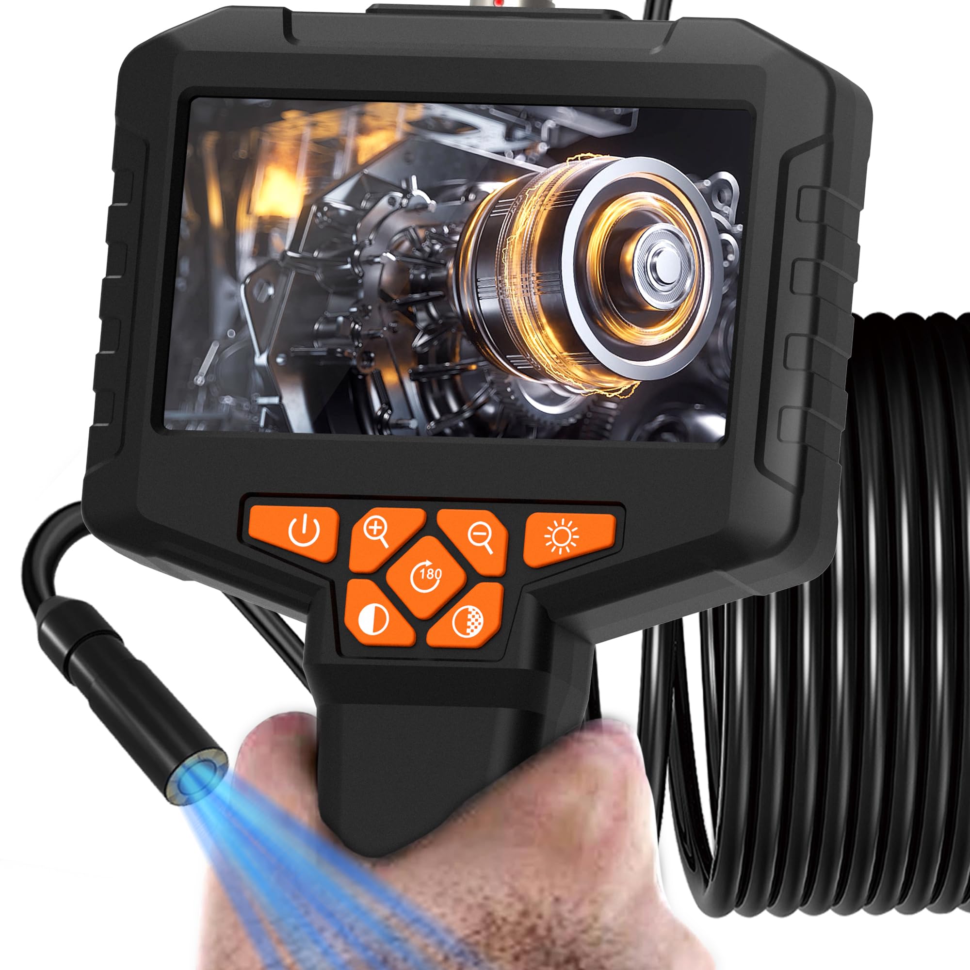 Inspection scope, Industrial Borescope Camera with 4.3" IPS Screen ...