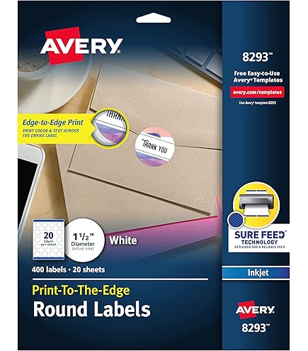 Etiquettes Autocollante Premium Label Supply 1 Inch Round White Labels ...