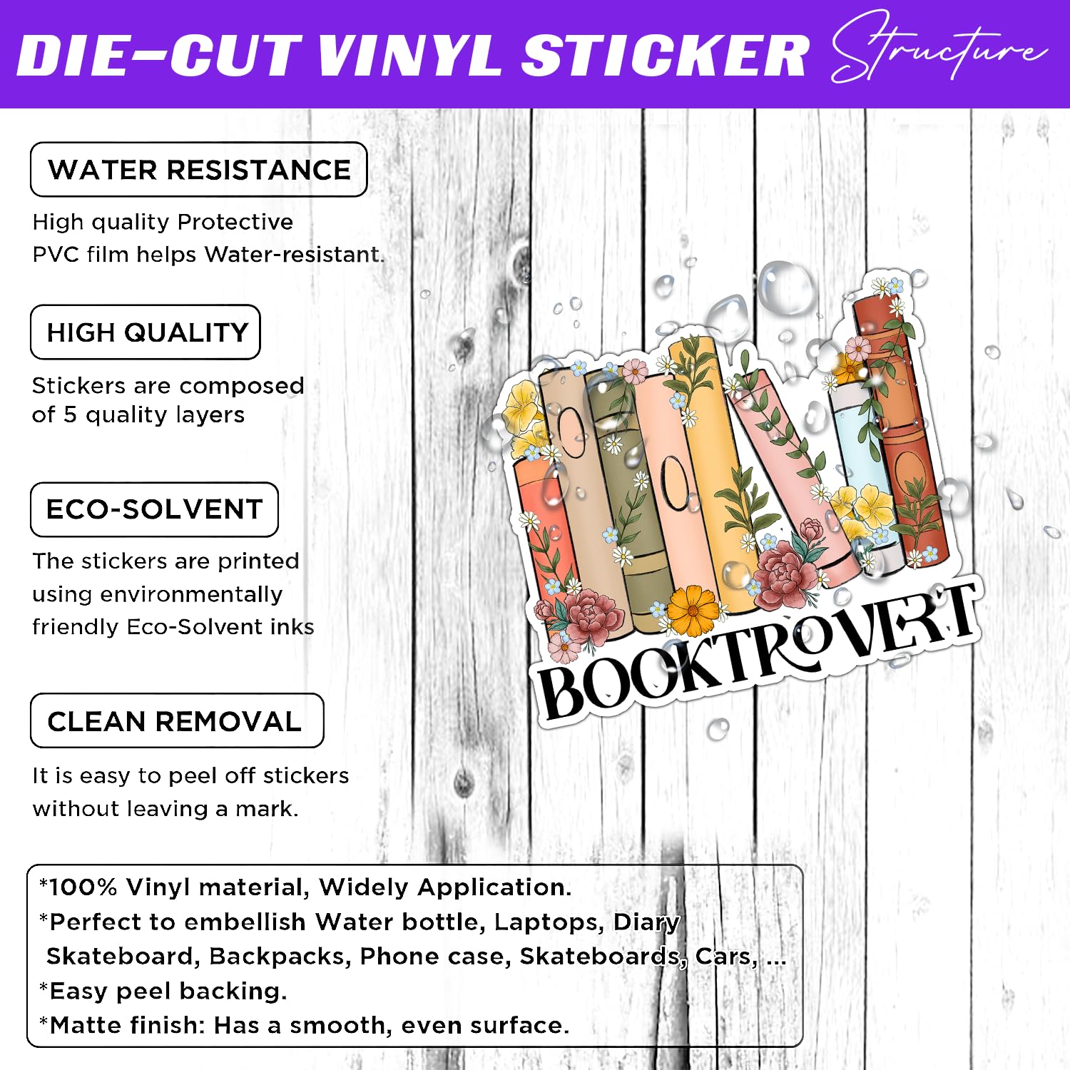 Mua (3PCs) BookTrovert Sticker Water Assistant Die-Cut Vinyl Kindle ...
