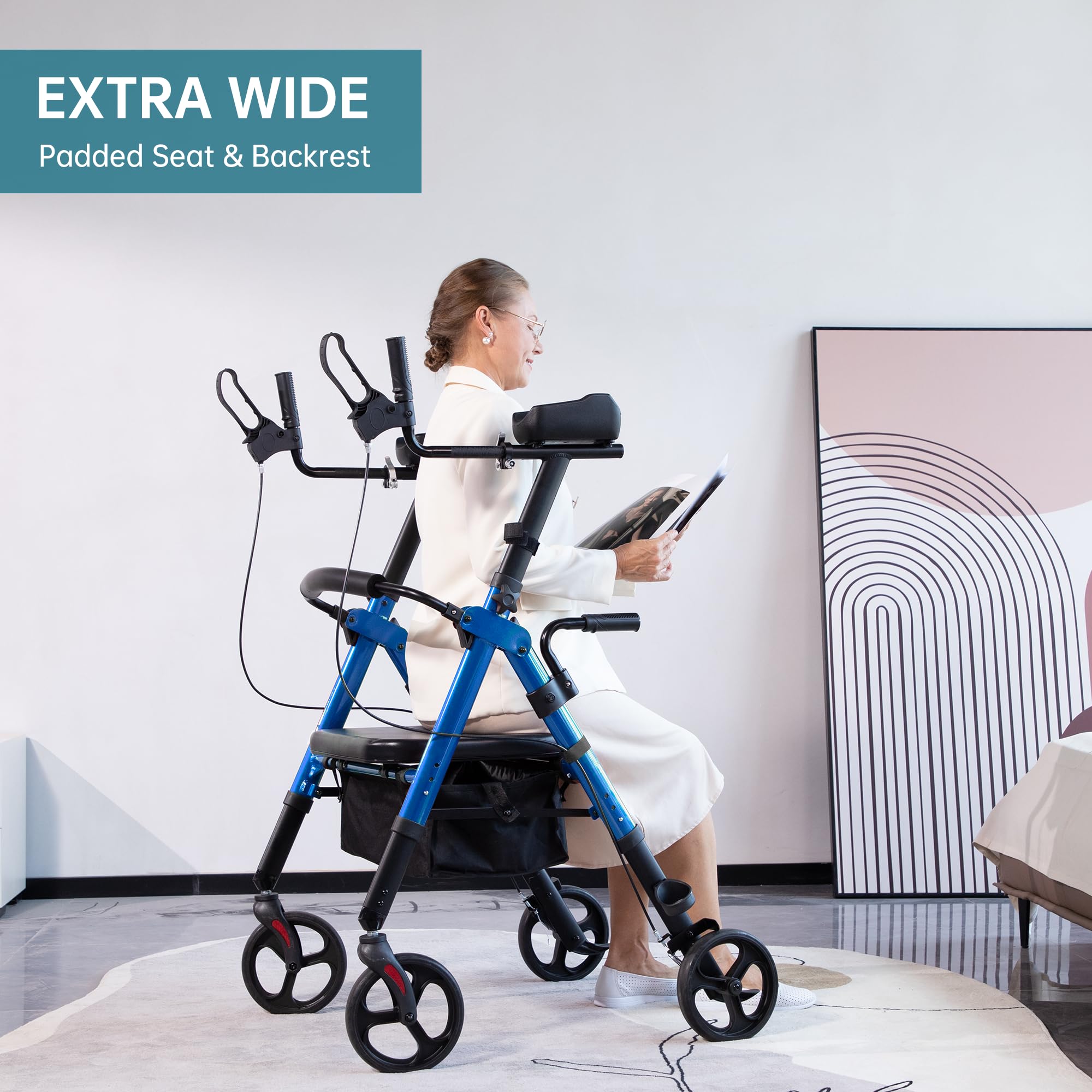 Mua ELENKER Heavy Duty Upright Rollator Walker with Extra Wide Padded ...